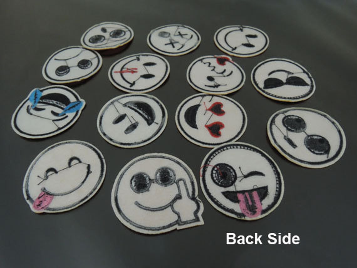 Emoji Patch Face Patches Yellow patch Smile Emoji Patches | Etsy