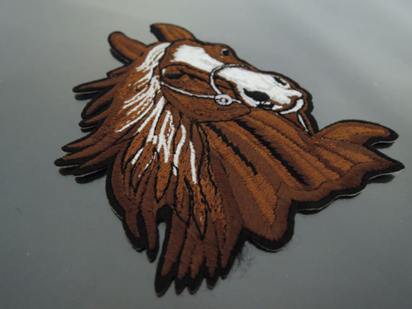 Large Iron on Patch or Sewing on Embroidery Brown Horse Patch Appliques ...