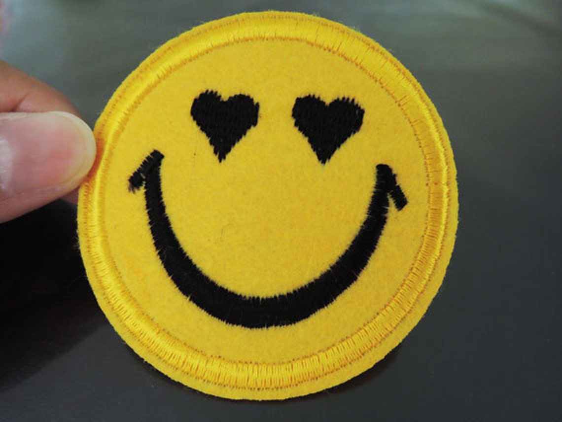 Iron on Patch Smile Face Patches Love Eye Patch Yellow Patch - Etsy