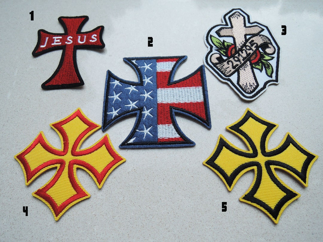 Iron on Patch - Cross Patch Crucifix Patches Embroidered Patch Iron on ...