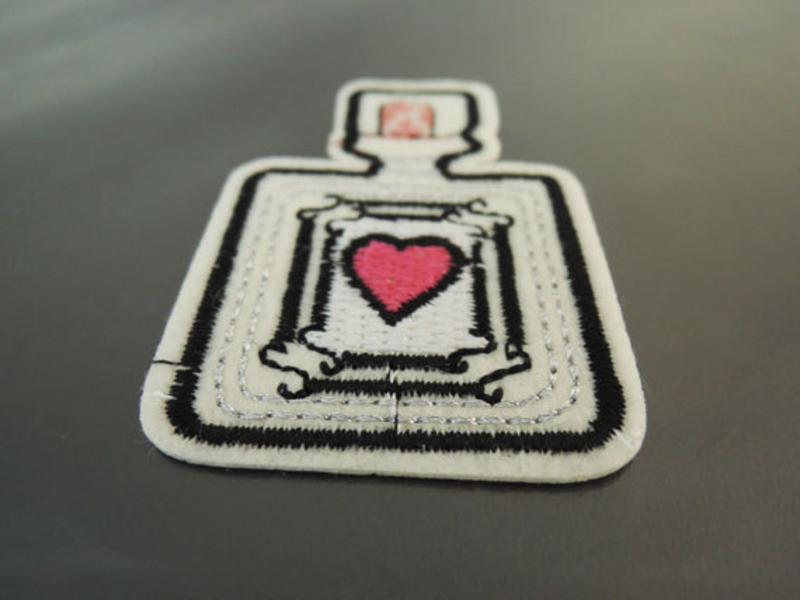 Perfume Patch Perfume Bottle With Pink Heart Patches Applique ...