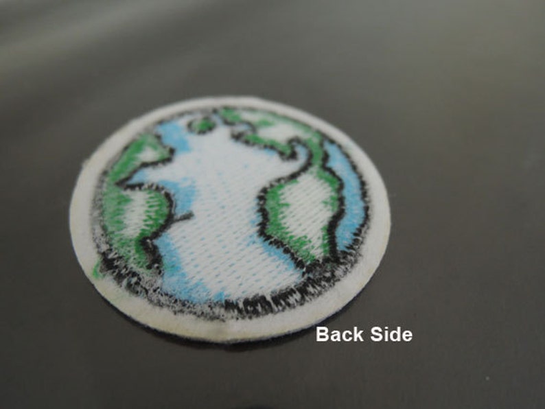 Iron on Patch Earth Patch Round Patches Iron on Applique | Etsy