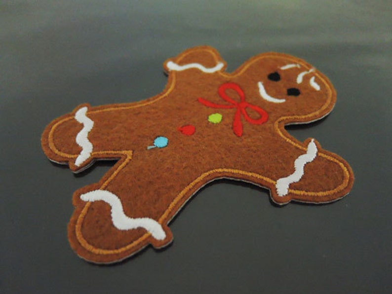 Iron On Patch Christmas Gingerbread Man Patches Large Brown | Etsy