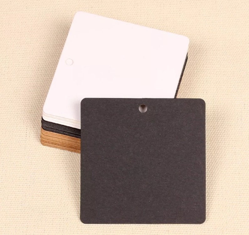 Black Paper Tags - 50pcs Black Tags Square Tag Price Tags Hang Tags ...