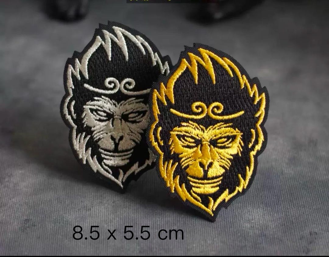 Embroidering Patch - Wukong Monkey Patches 1 Pc Gold or Silver Patch ...