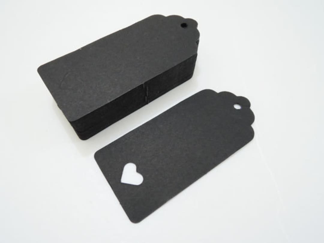 Black Paper Tags - 50pcs Black Tags Love Heart Tag Wedding Tags Hang ...