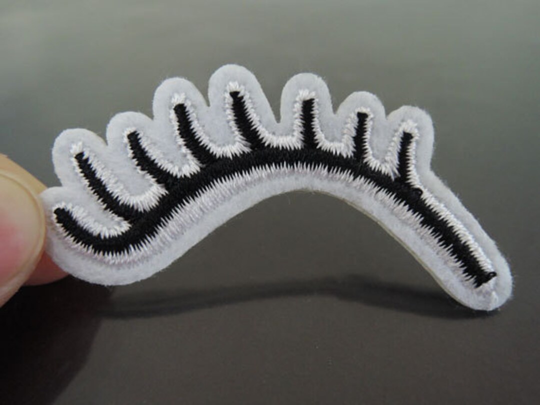 Iron on Patch - Eyelash Patch Black Eyelashes Patches Iron on Applique ...