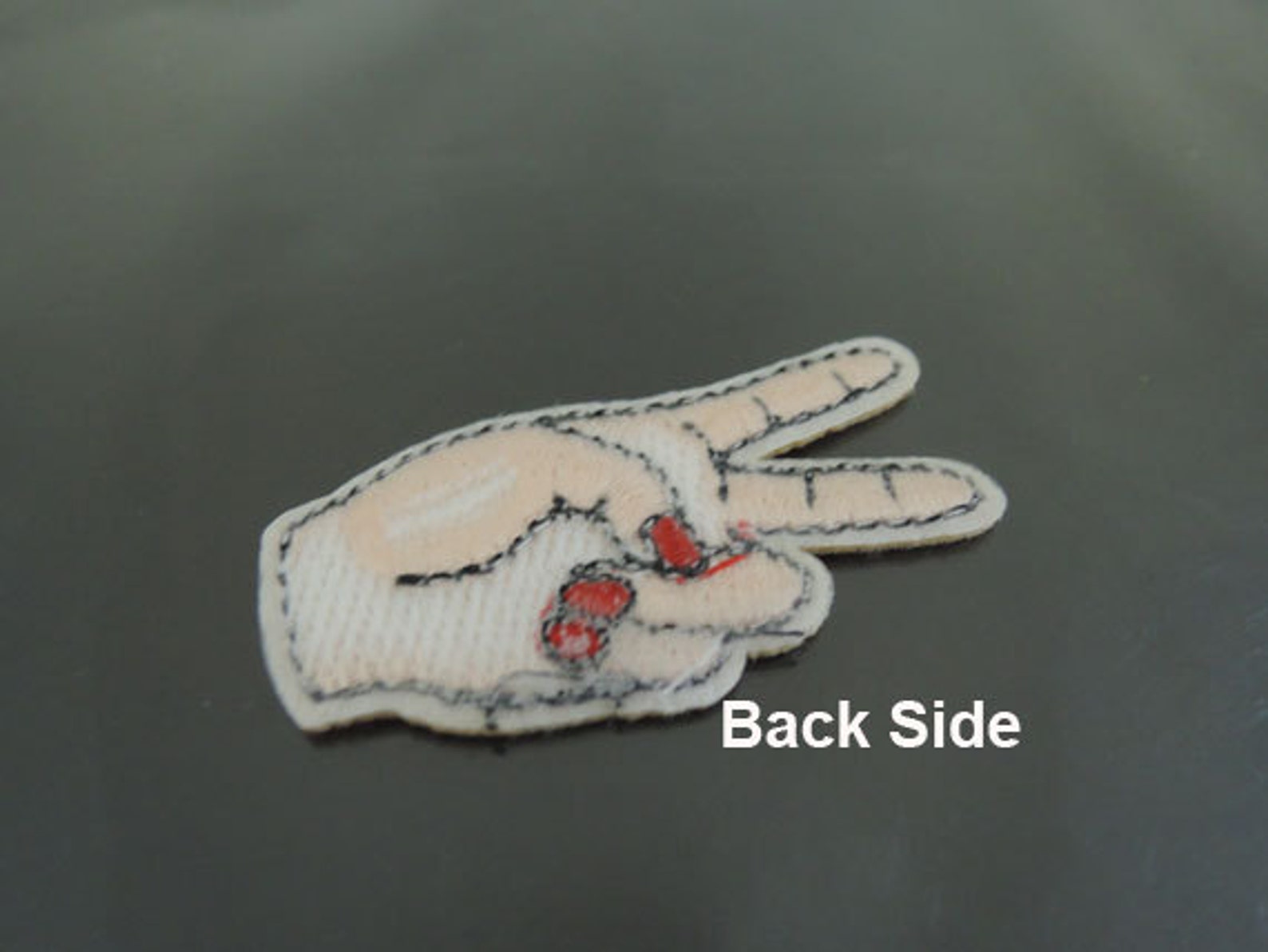 Iron on Patch Finger Patch Feminist Finger With Red Nail - Etsy