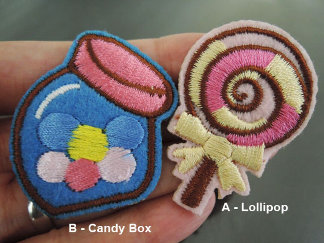 Iron on Patches or Sewing on Patch Lollipop Patch Candy Box Patch Small ...