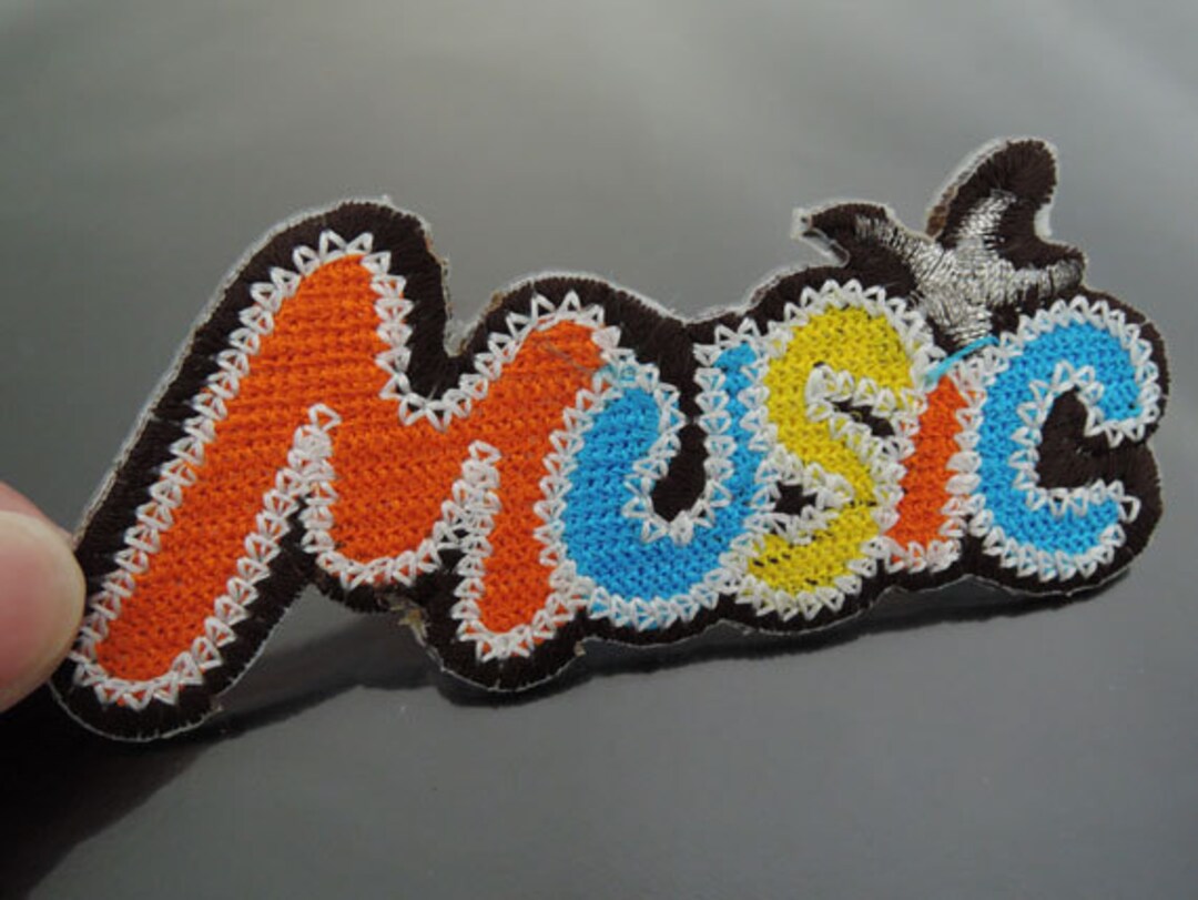 Iron on Patch - MUSIC Patches Colorful Letter Font Patch Applique ...