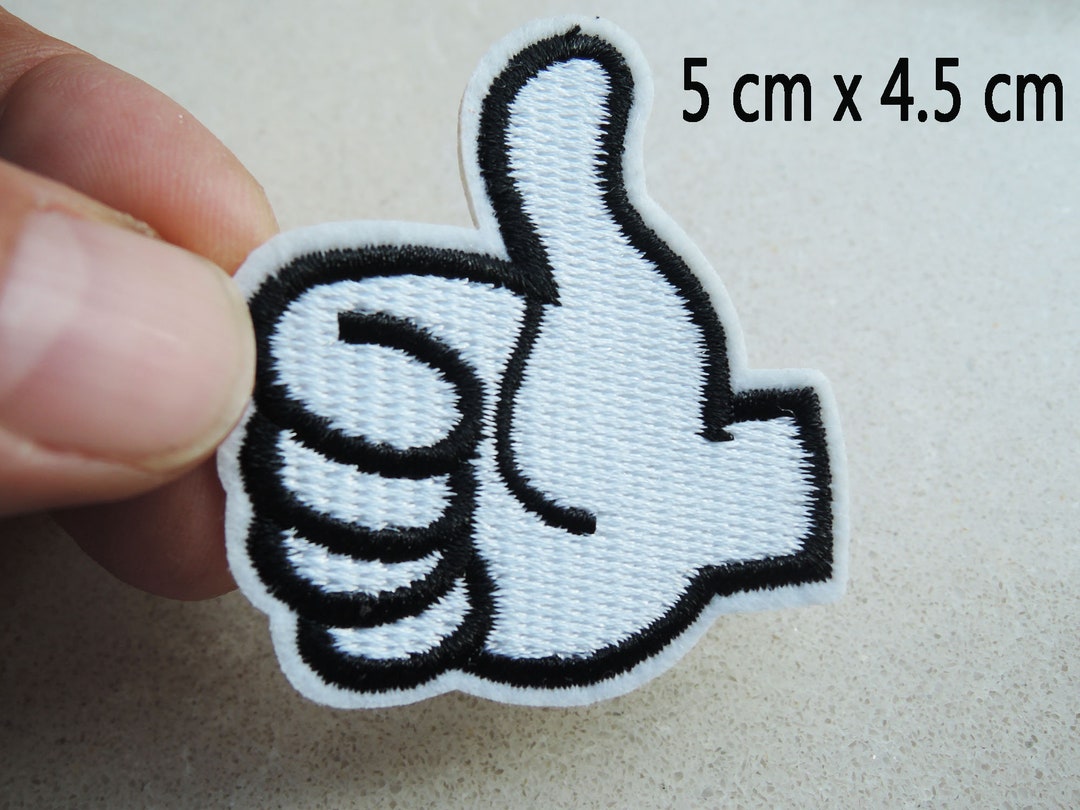 Iron on Patch - Finger Thumbs up Sign of the Horns Patch Applique ...