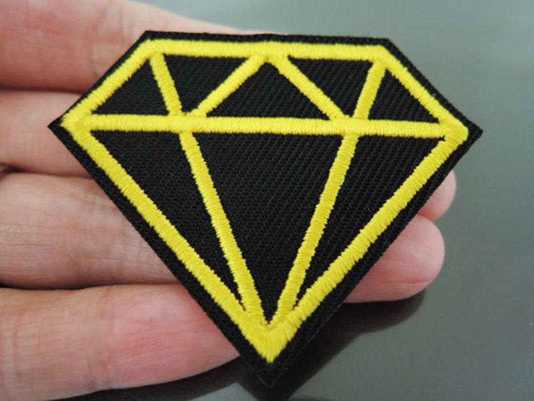 Diamond Patches - Iron on Patches or Sewing on Patch Yellow Black ...