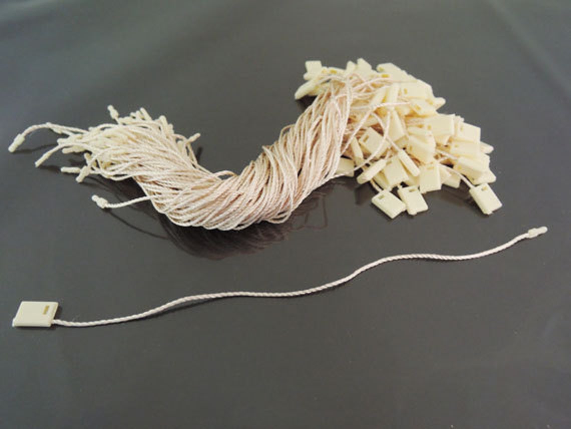 Hang Tag String 100pcs Ivory Hang Tag String With Plastic | Etsy