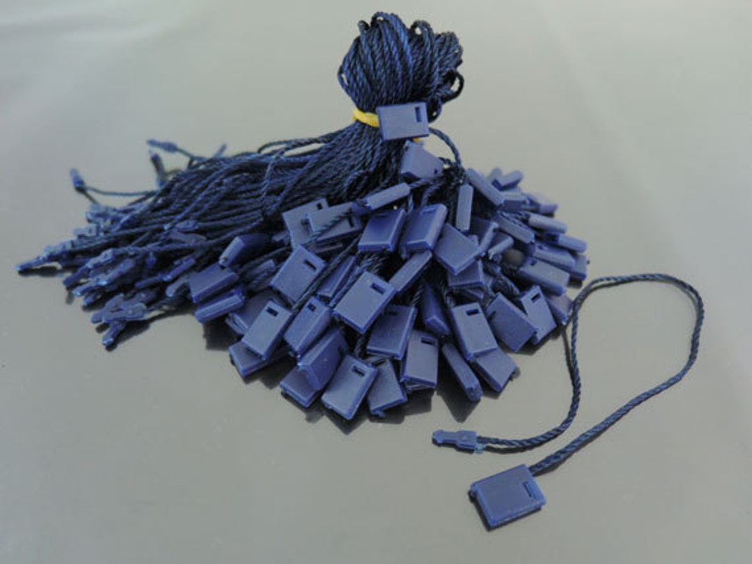 Hang Tag String - 100pcs Navy Blue Hang Tag String With Plastic ...