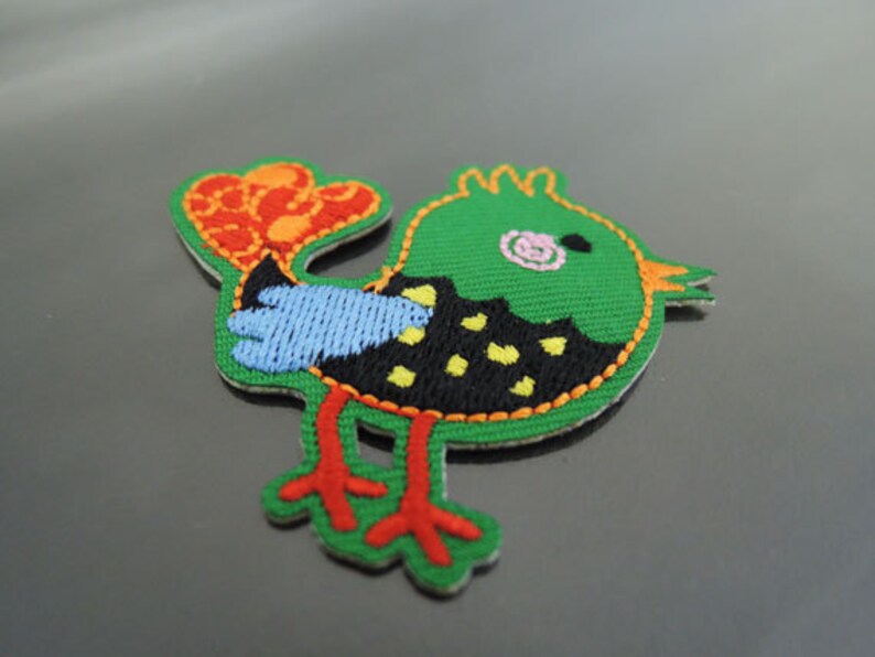 Cute Bird Patch Animal Cartoon Patches Green Birds Patch - Etsy