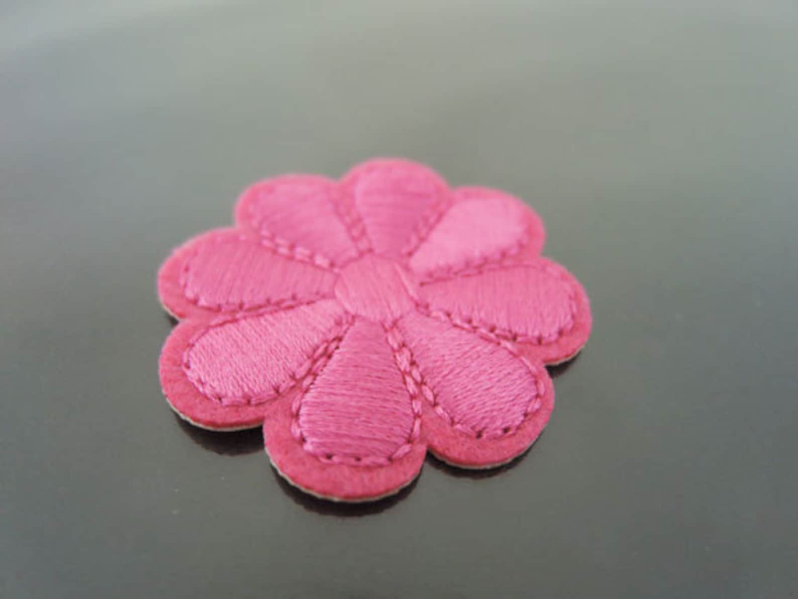 Pink Flower Patch Flower Patches Badge Patch Applique - Etsy
