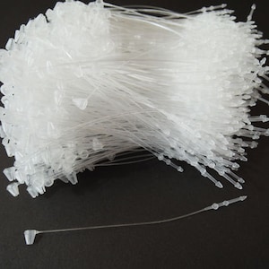 1000pcs Clear White Snap Lock Tag String Clothing Tag String Hang Tag ...