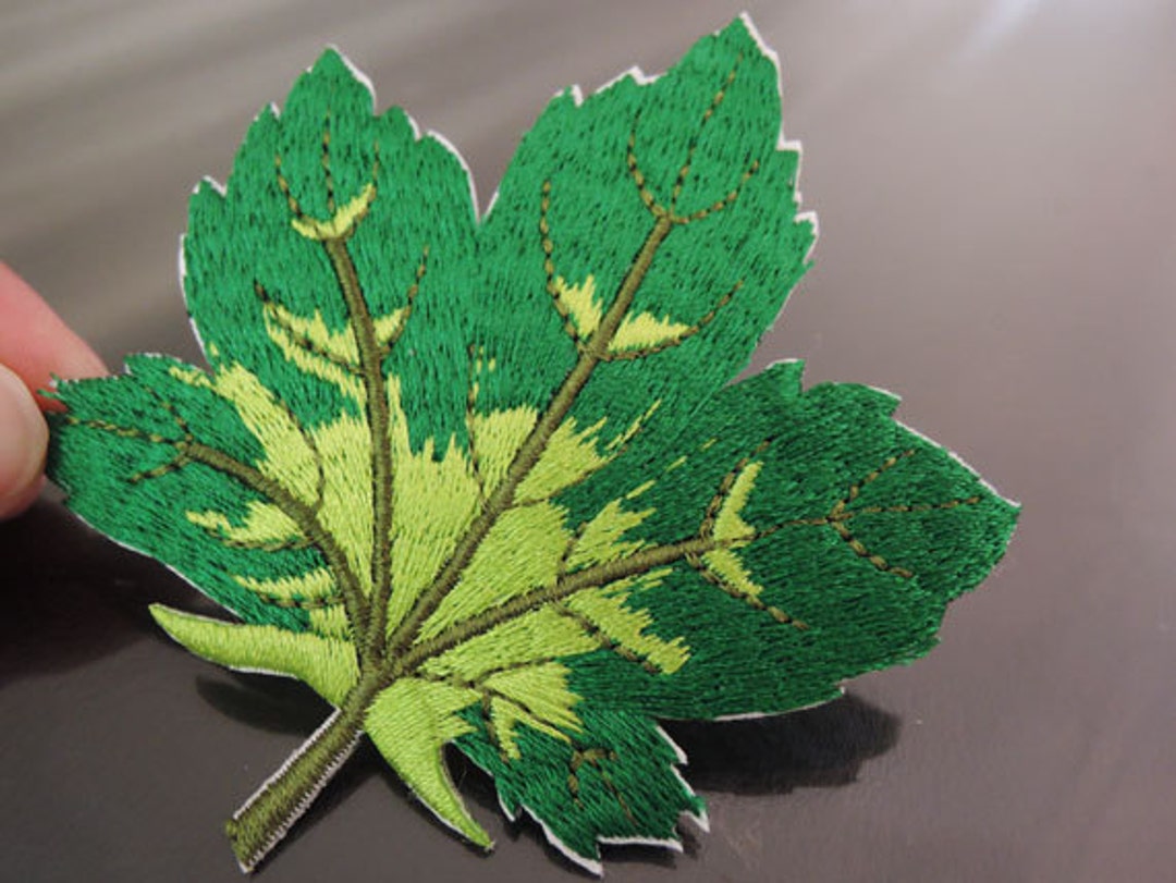 Large Leaf Patch Green Leaves Patches Green Leaf Patch Applique ...