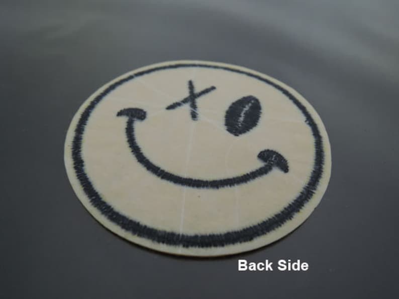 Iron on Patch - Smile Face Patches Yellow Patch Emoji Iron on Applique ...