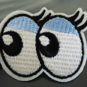 Iron on Patch - Cartoon Eye Patch Light Blue Eye Patches Eyeball Iron on Applique Embroidered ...