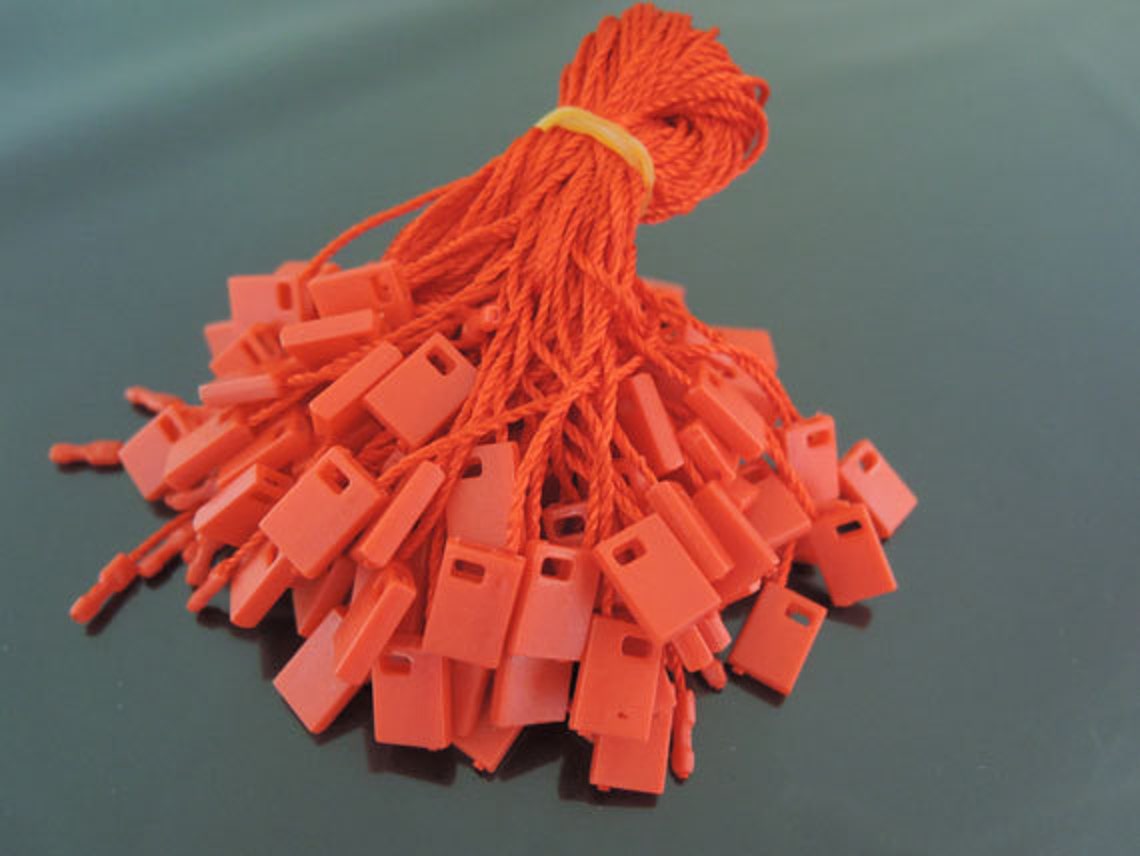 Hang Tag String 100pcs Red Hang Tag String With Plastic - Etsy