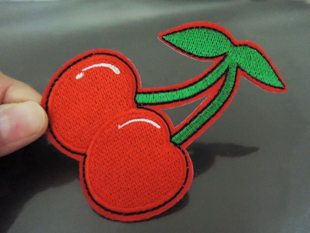 Large Cherry Patch Fruit Patches Red Patch Applique Embroidered Patch ...