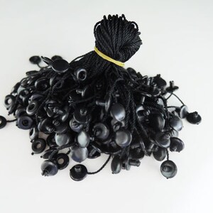 Hang Tag String - 100pcs Black Hang Tag String With Round Plastic ...