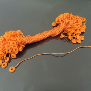 Hang Tag String - 100pcs Orange Hang Tag String With Round Plastic ...