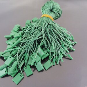 Hang Tag String - 100pcs Green Hang Tag String With Plastic Fastener - Etsy