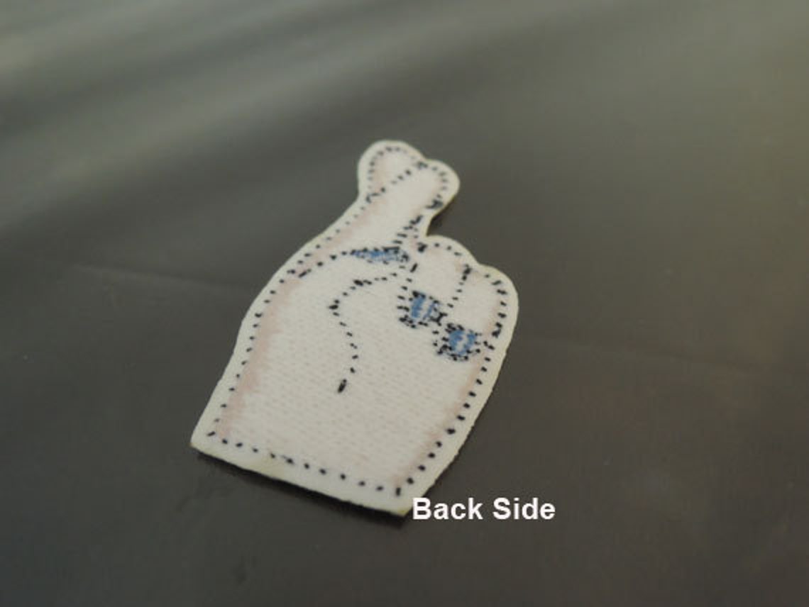 Iron on Patch Finger Patch Finger with Blue Nail Hand | Etsy