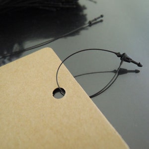 1000pcs Black Snap Lock Tag String Clothing Tag String Hang Tag String ...