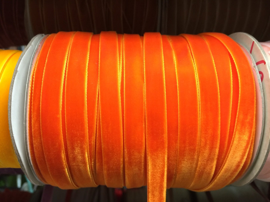 Velvet Ribbon - Orange Velvet Ribbon 10mm ( 3/8 Inches ) - Etsy