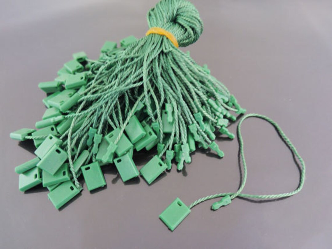 Hang Tag String - 100pcs Green Hang Tag String With Plastic Fastener - Etsy