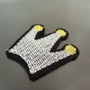 Crown Patches Silver Patch Applique Embroidered Patch Iron on Patch Sew ...