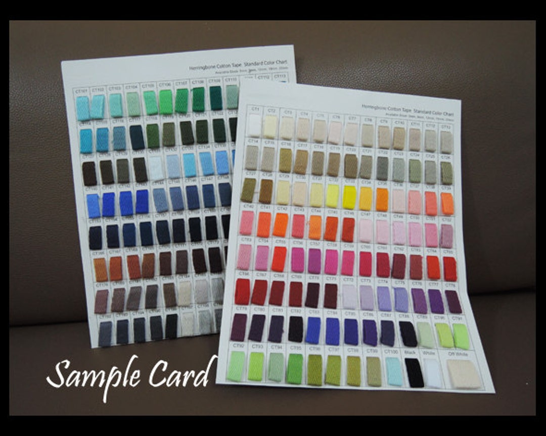 Sample Card - Herringbone Cotton Twill Tape Standard Color Chart 200 ...