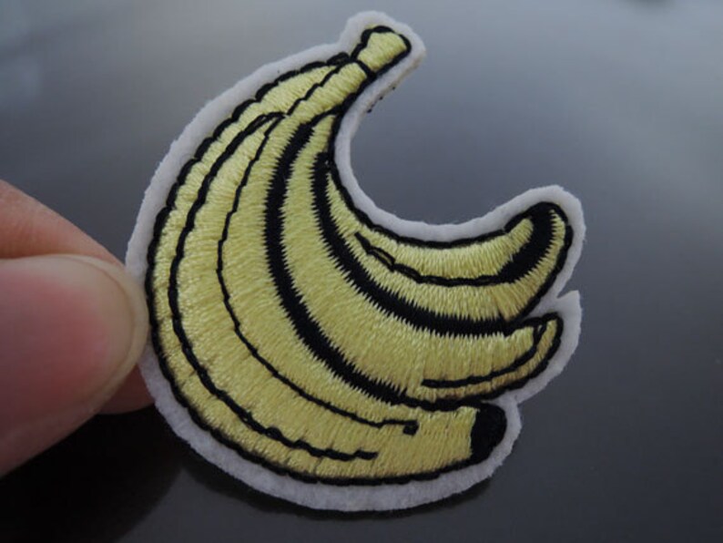 Banana Patch Fruit patches Yellow patch Applique embroidered | Etsy