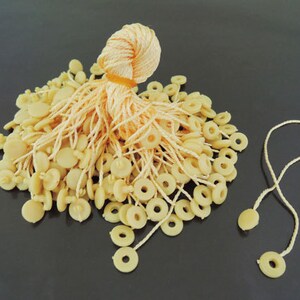 Hang Tag String - 100pcs Yellow Hang Tag String With Round Plastic ...