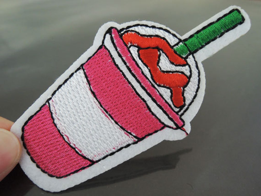 Pink Drink Patches - Iron on Patches or Sewing on Patch Drinks Patches ...