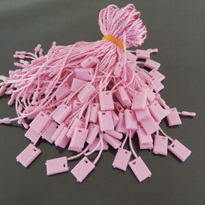 Hang Tag String - 100pcs Pink Hang Tag String With Plastic Fastener - Etsy