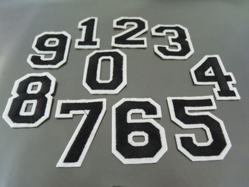 Number Patches Iron on or Sewing on Patch 0-9 Number Patches Black ...