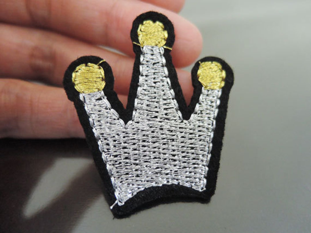 Crown Patches Silver Patch Applique Embroidered Patch Iron on Patch Sew ...