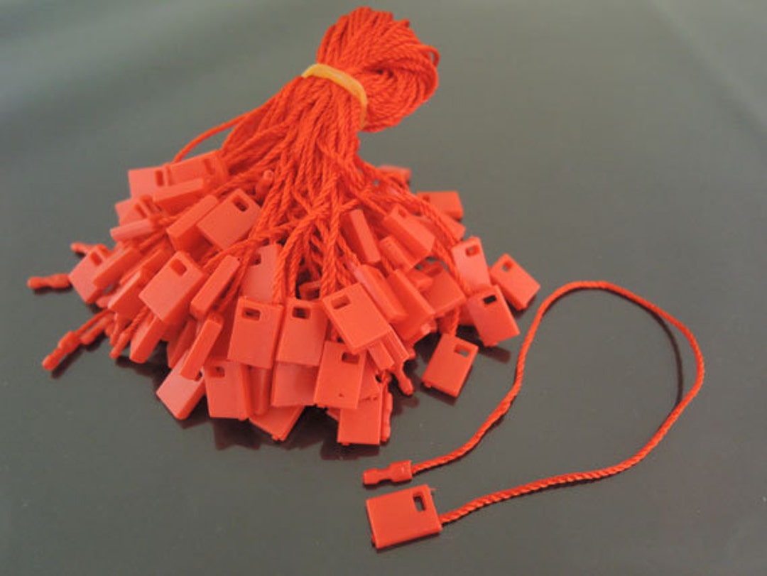 Hang Tag String - 100pcs Red Hang Tag String With Plastic Fastener - Etsy