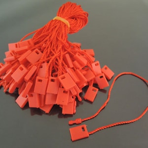 Hang Tag String - 100pcs Red Hang Tag String With Plastic Fastener - Etsy
