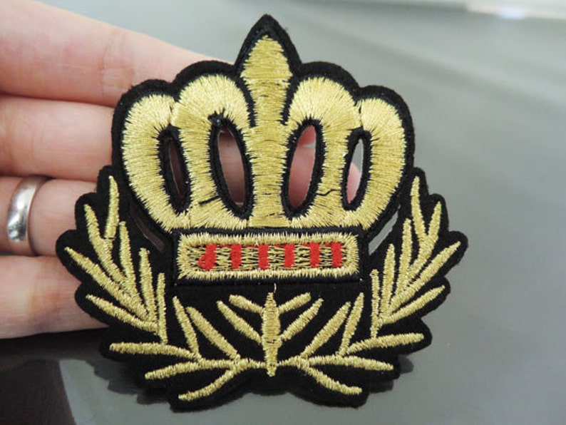 Iron on Patch - Crown Patches Gold Patch Applique Embroidered Patch Sew on Patch - Etsy