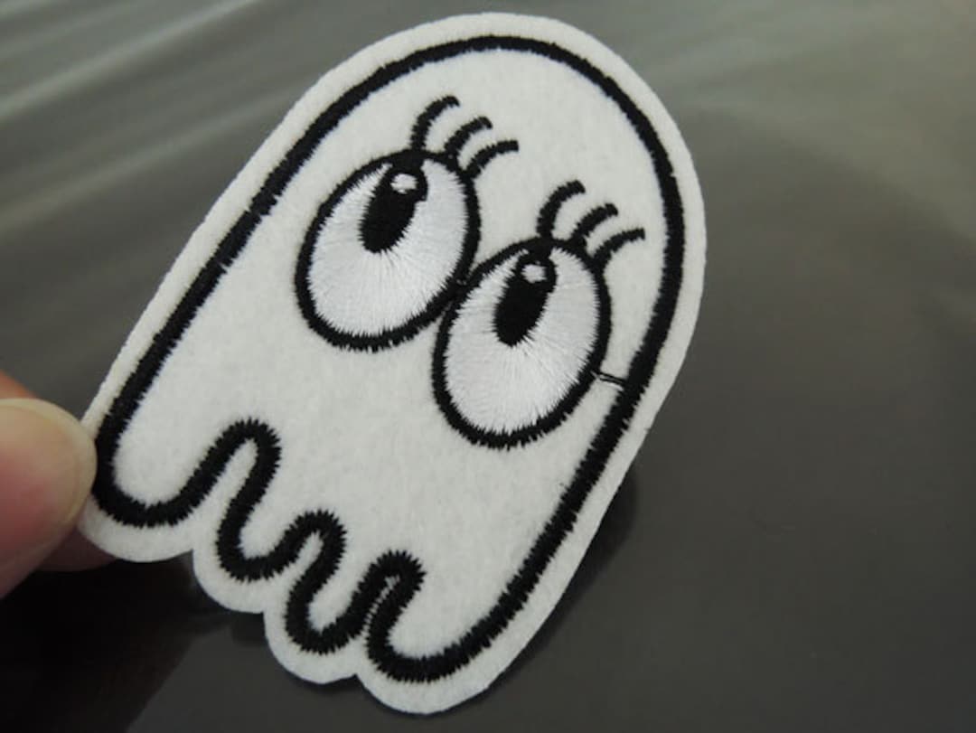 Iron on Patch - Cute Ghost Patches White Ghost With Eye Patch Iron on ...