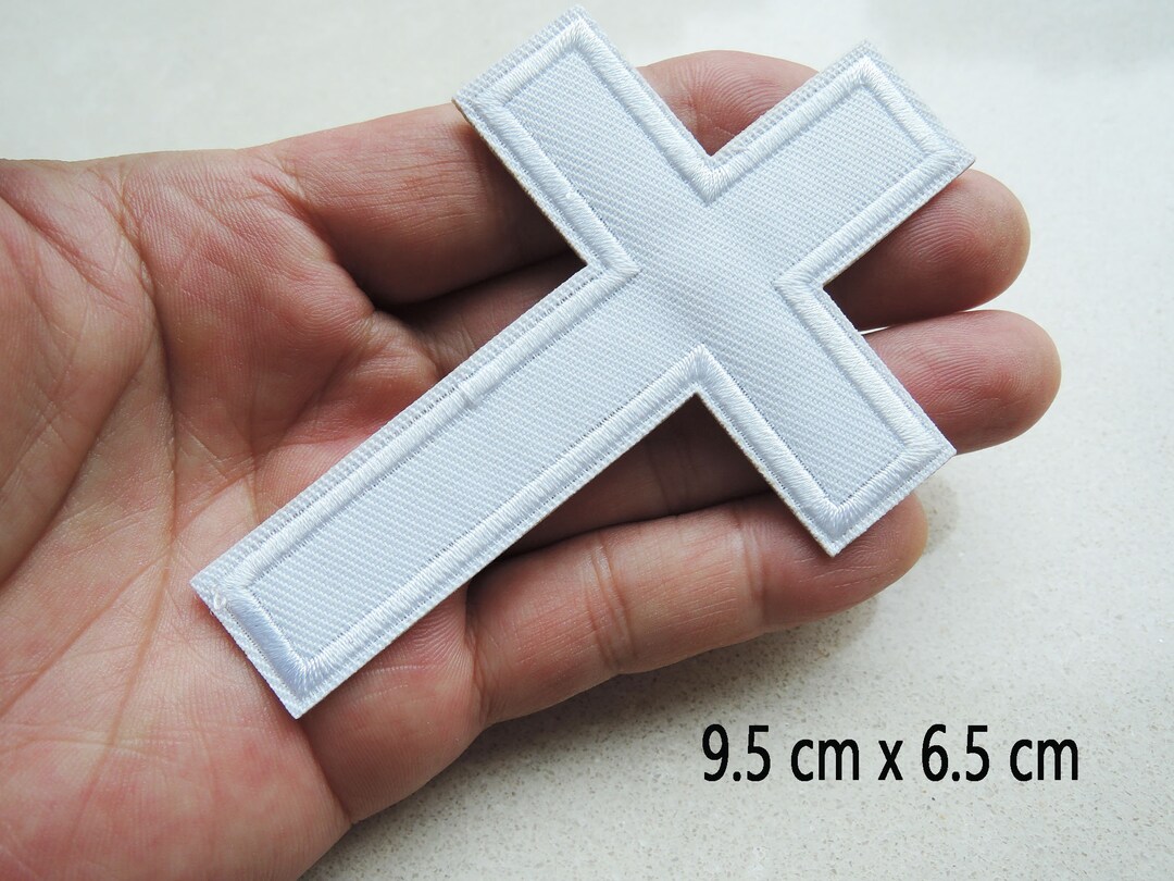 Iron on Patch White Cross Patch Crucifix Patches Embroidered - Etsy