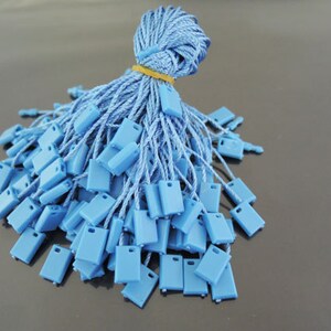 Hang Tag String - 100pcs Blue Hang Tag String With Plastic Fastener - Etsy