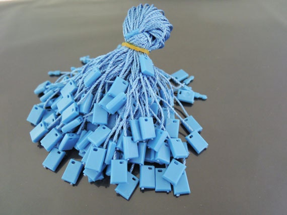 Hang Tag String 100pcs Blue Hang Tag String with Plastic | Etsy