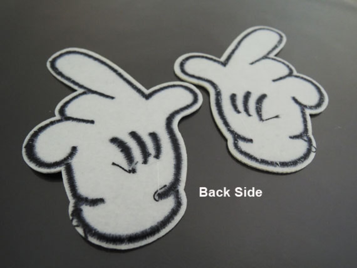 Iron on Patch Hand Patch Black and White Hand Patches | Etsy