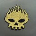Iron on Patch - Gold Skull Patch Ghost Patches Gold Iron on Applique ...